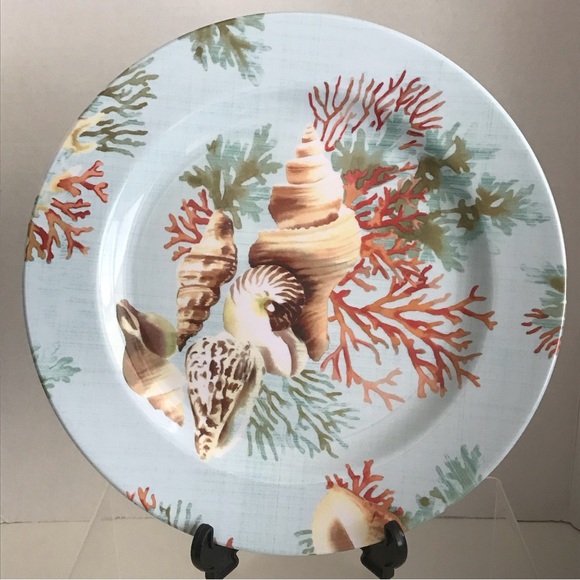 Dining | Melamine 11 Dinner Plate 1 Ocean Beach Coastal Seashell ...